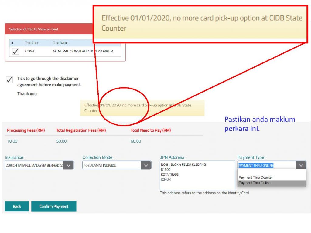 Cara Mohon Kad CIDB Online