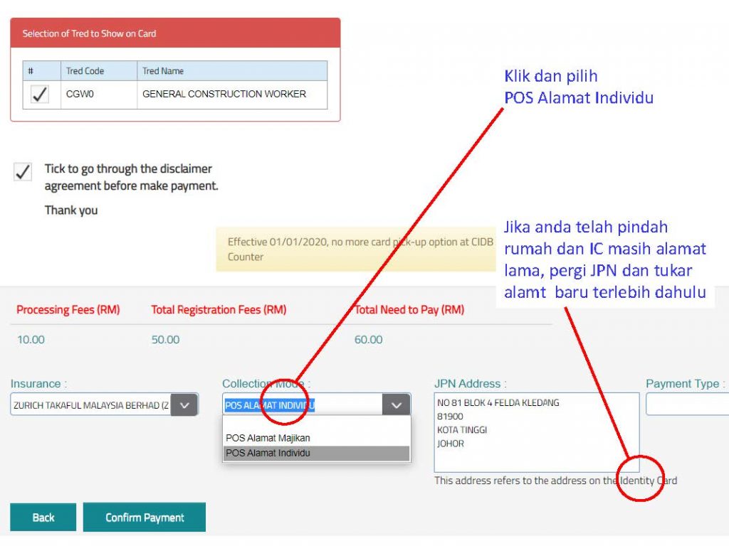 Cara Mohon Kad CIDB Online