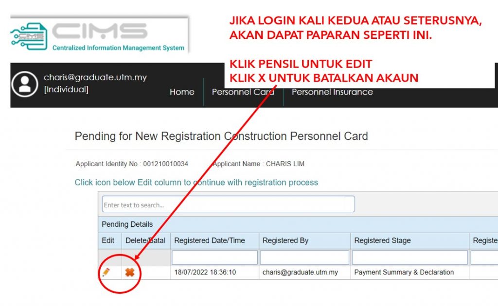 Cara Mohon Kad CIDB Online
